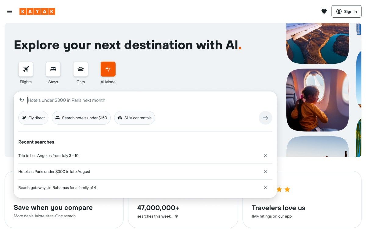 Kayak Introduces AI-Powered Travel Planning with 'AI Mode'