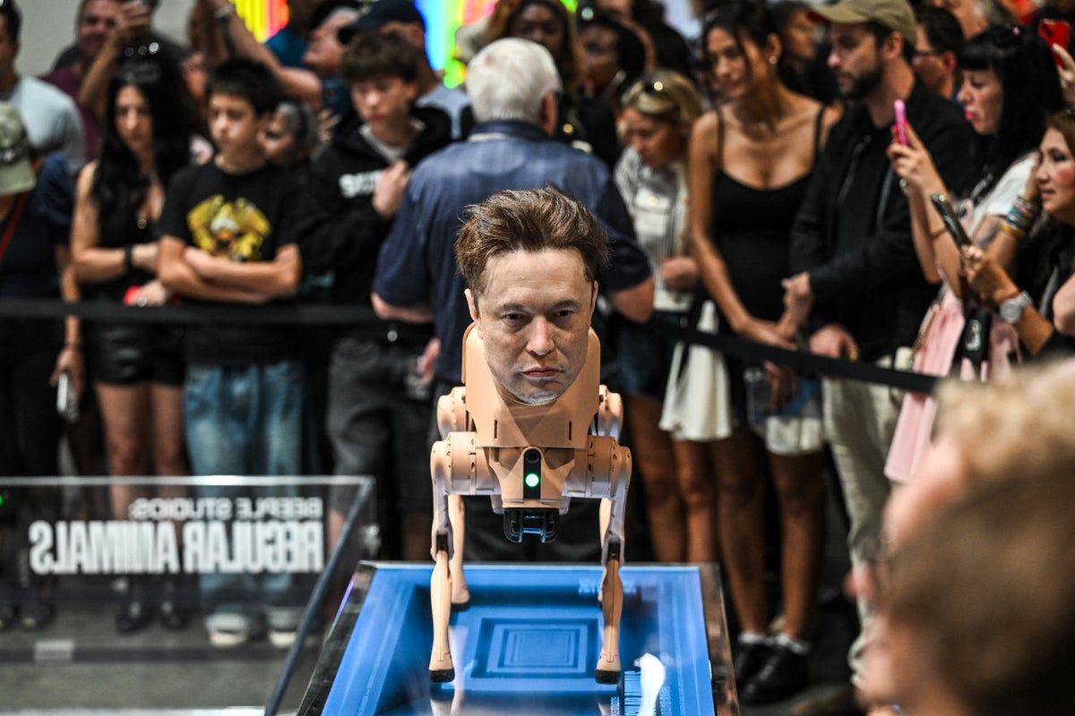 Beeple's Robot Dogs Poop AI Art at Art Basel Miami